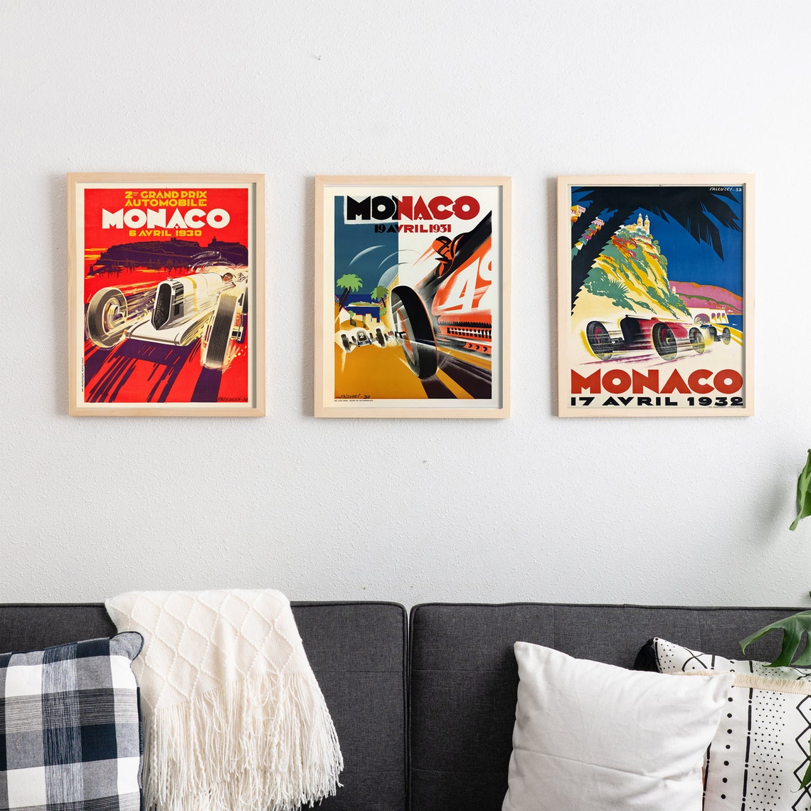 3x Monaco Grand Prix Poster Set Race Fan Gift Set Fine Art - Etsy