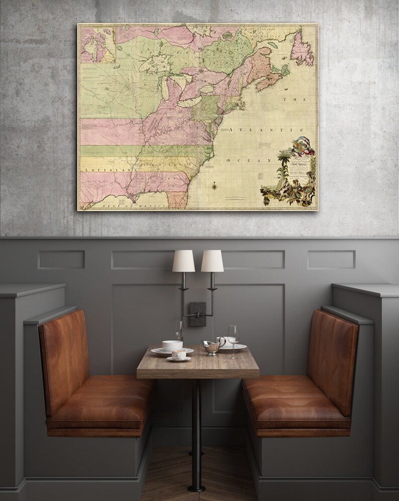 Colonial Map Poster 1755 Map of British Colonies North - Etsy
