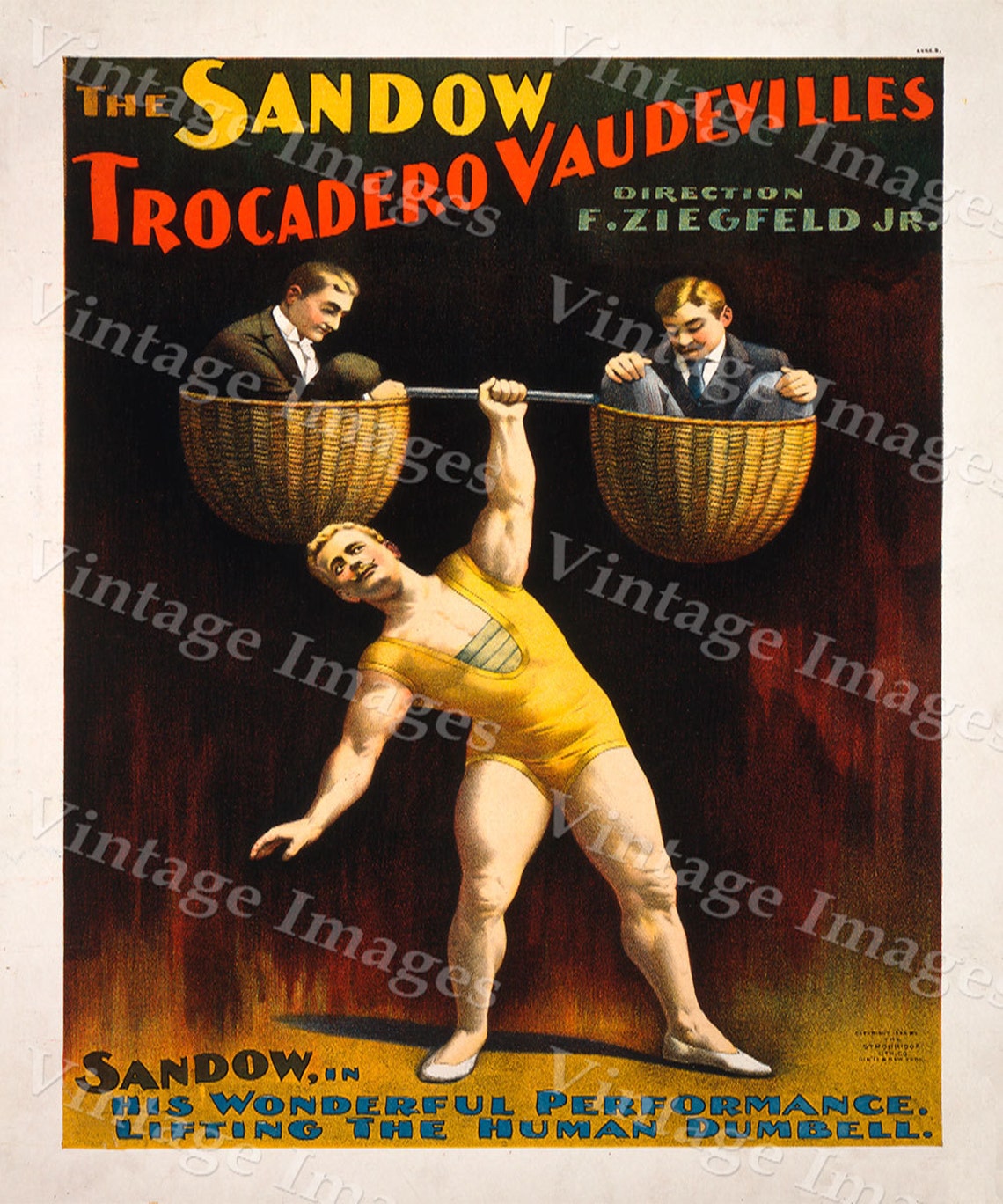 Vintage Strongman Poster 1894 Sandow Theater Act Poster | Etsy