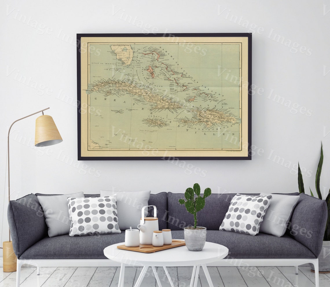 Old Map of the Bahamas Historic Bahama Map 1888 Antique Old World ...