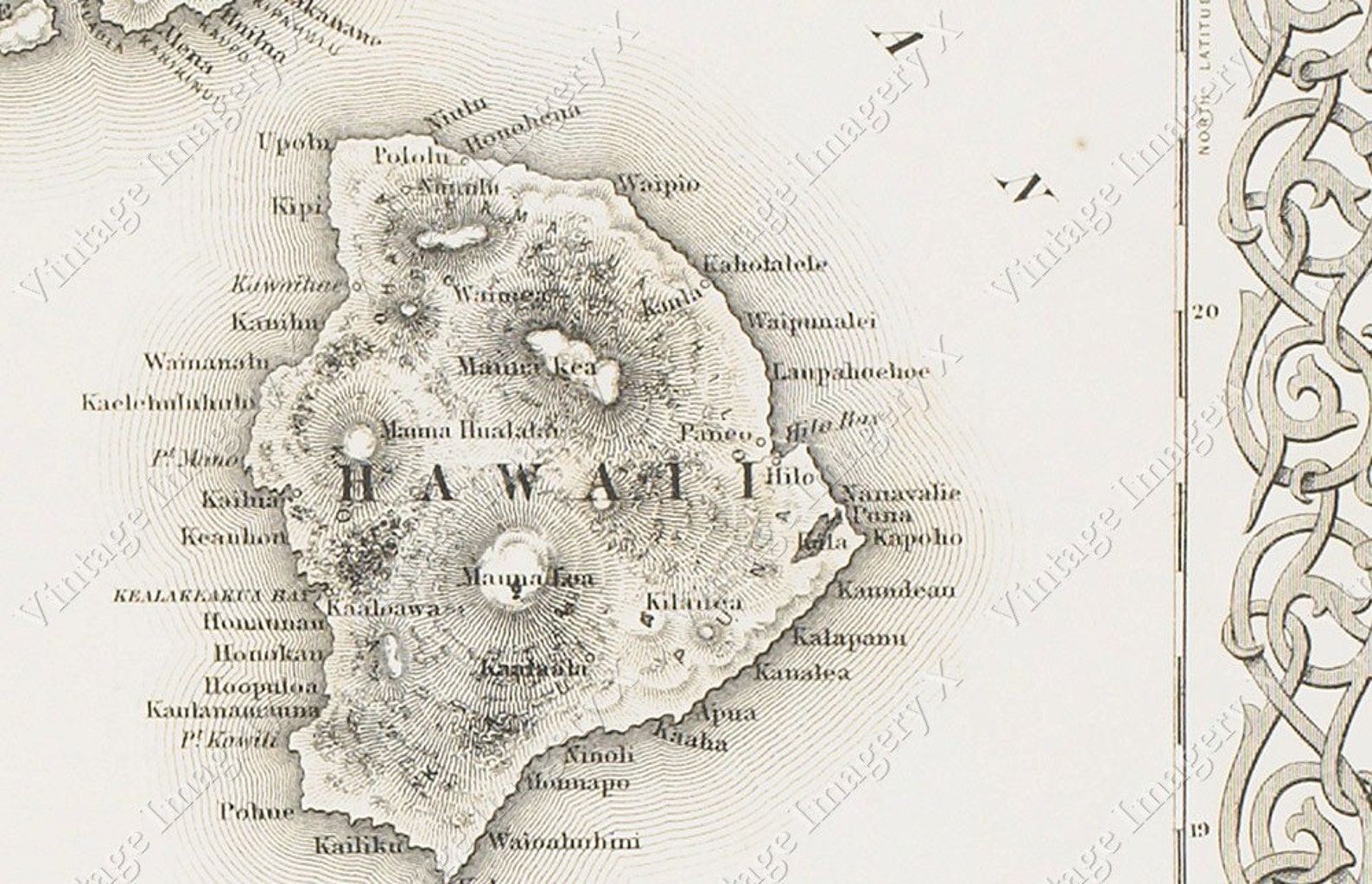 Old Hawaii Map Vintage Hawaiian Map Sandwich Islands Map 1841 - Etsy