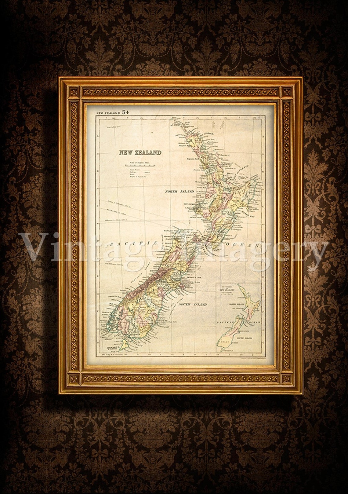 Antique New Zealand Map 1881 Old Map of New Zealand. Vintage - Etsy New ...