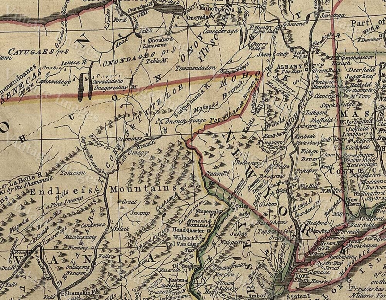 New England Map 1771 Antique Wall Map of New England the Middle British ...
