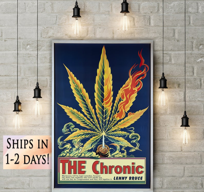 Vintage 1950's Cannabis Decor Dispensary Shop Supply - Marijuana Poster ...