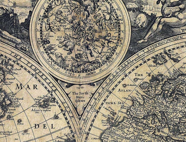 Vintage Old World Map Historic Map 1626 Antique World Map - Etsy