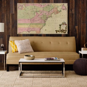 Colonial Map Poster, 1755 Map of British Colonies, North America Map ...