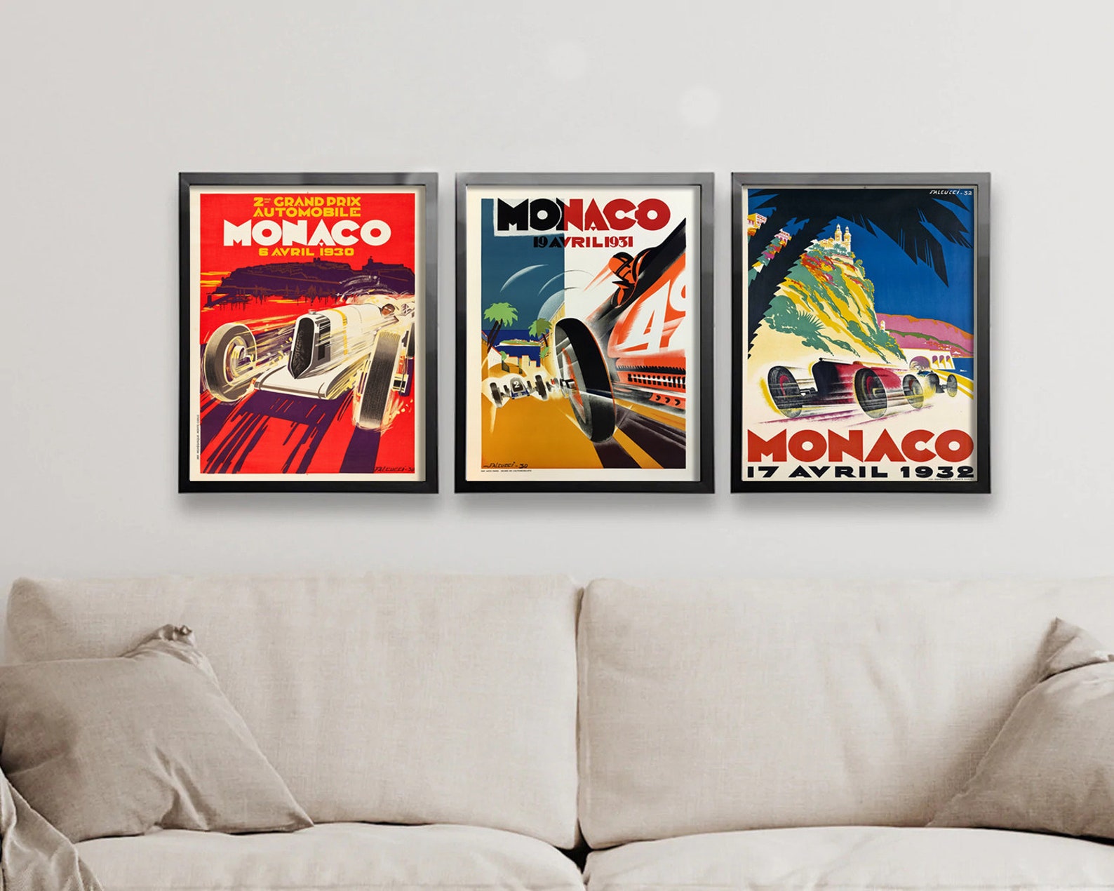 3x Monaco Grand Prix Poster Set Race Fan Gift Set Fine Art - Etsy