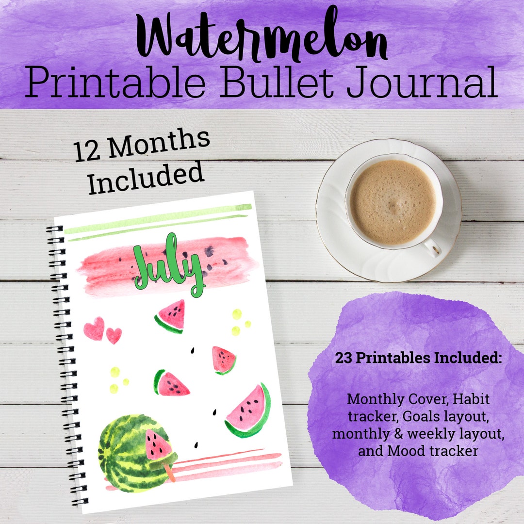 Watermelon Digital Planner, Printable Art, Year Round Printable Planner ...