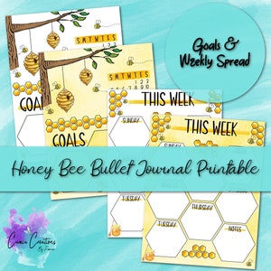 April, Digital Planner, Honey Bee Printable Art, 2021 Printable Planner ...