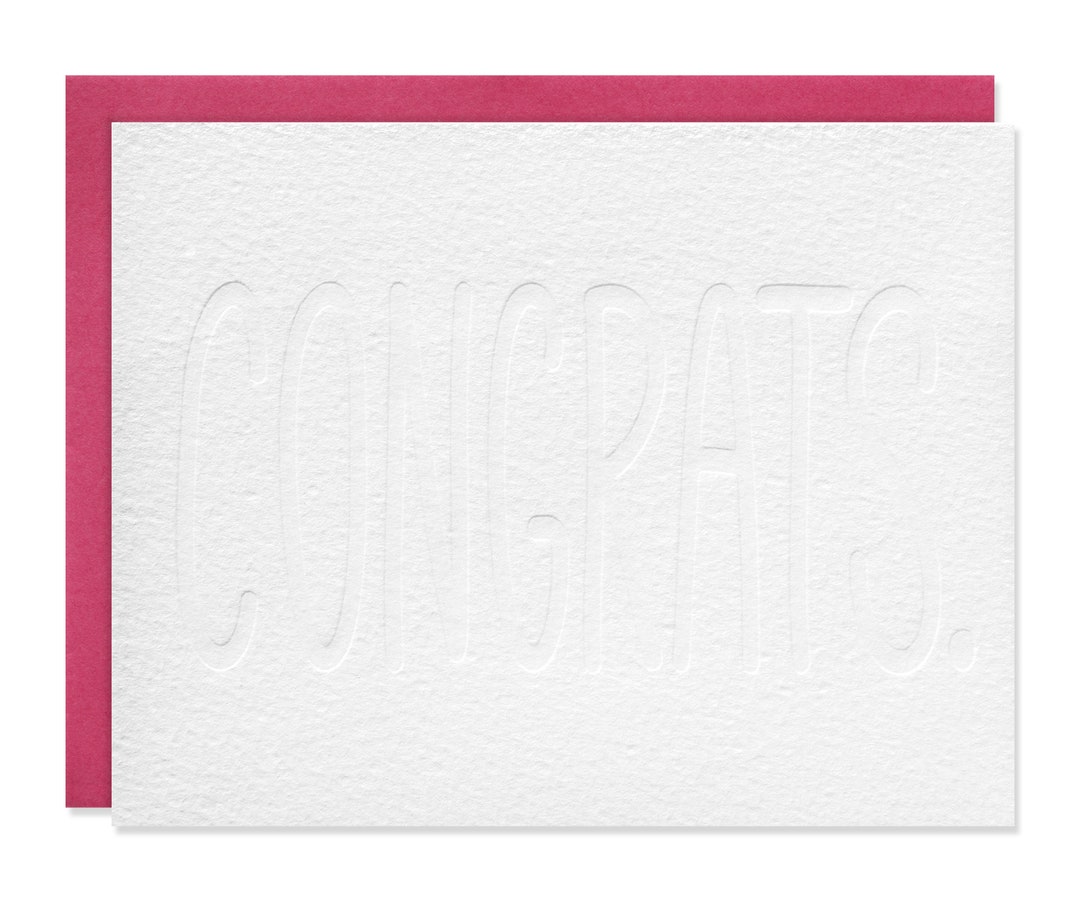 Congratulations Card - Congrats - Blind Emboss - Letterpress Greeting ...