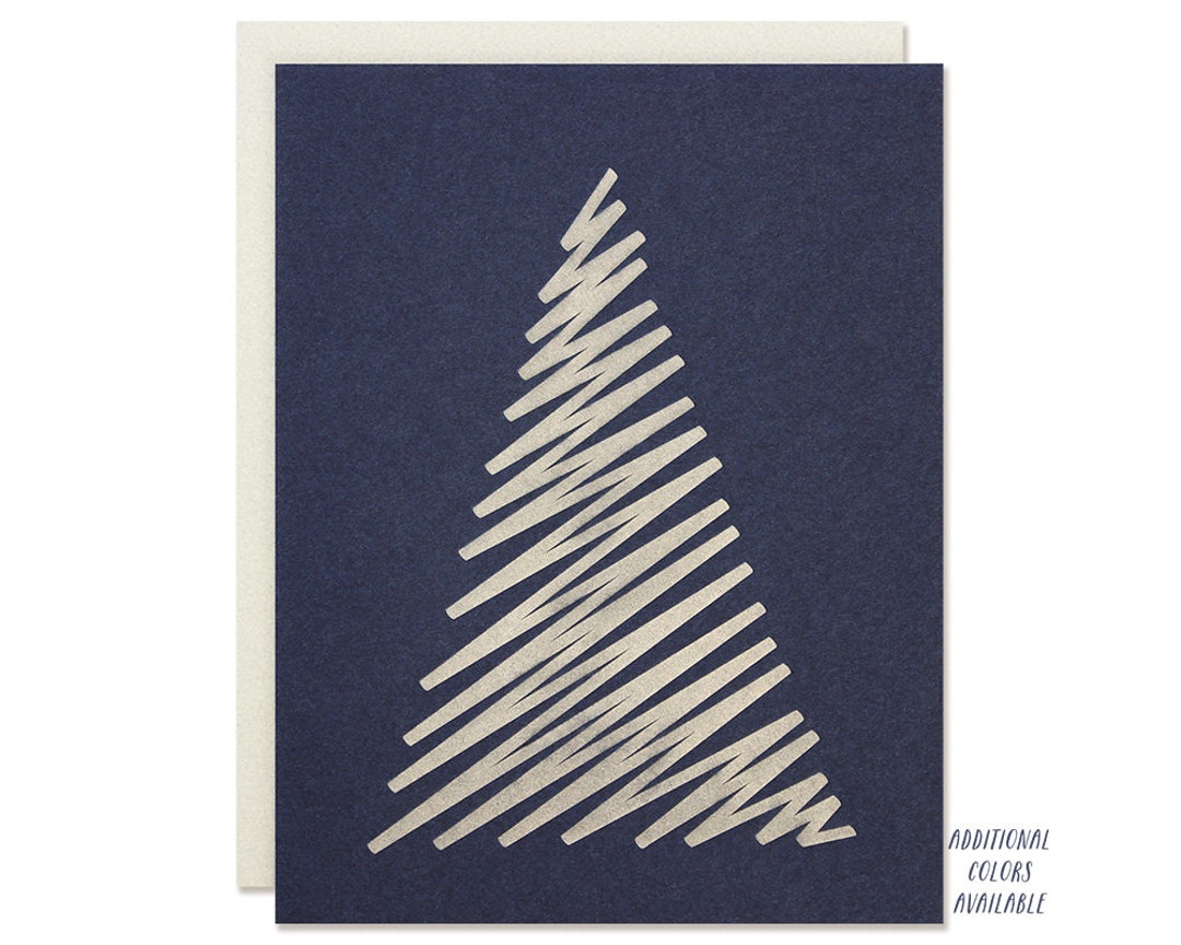 Christmas Cards - Boxed Set - Abstract Tree - Letterpress Greeting Card ...
