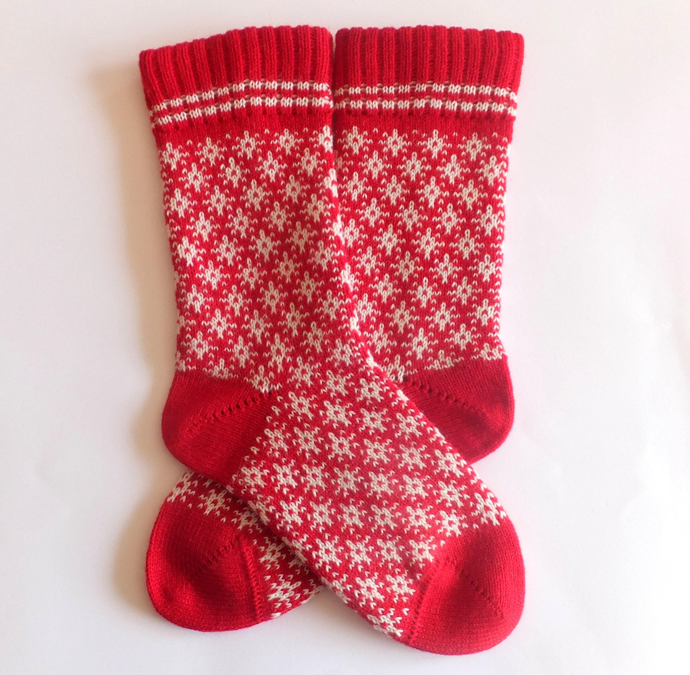 Christmas Wool Socks Knit Red Wool Socks Socks With Patterns - Etsy