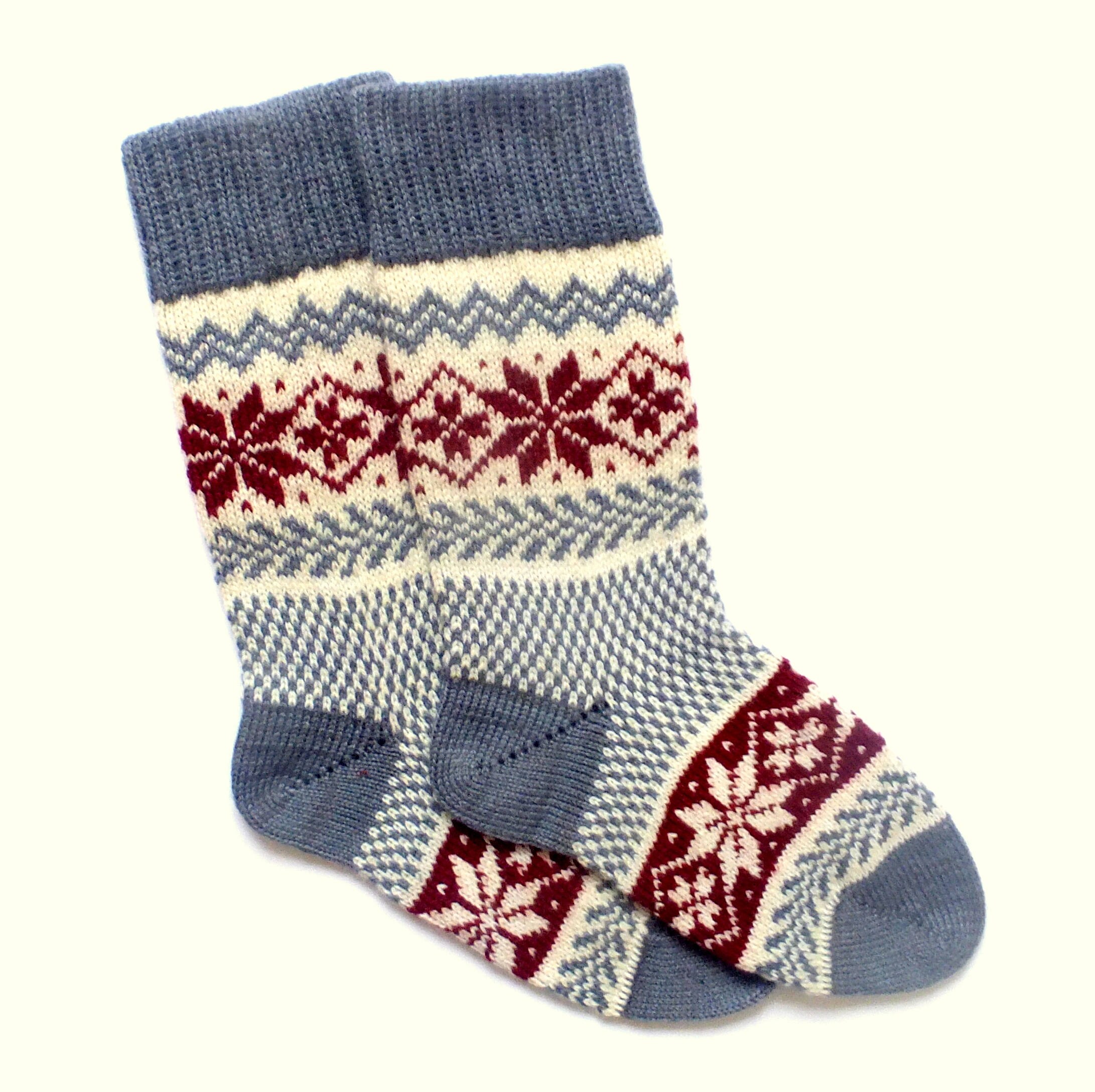 Knit Wool Socks With Patterns Scandinavian Style Christmas Wool Socks ...
