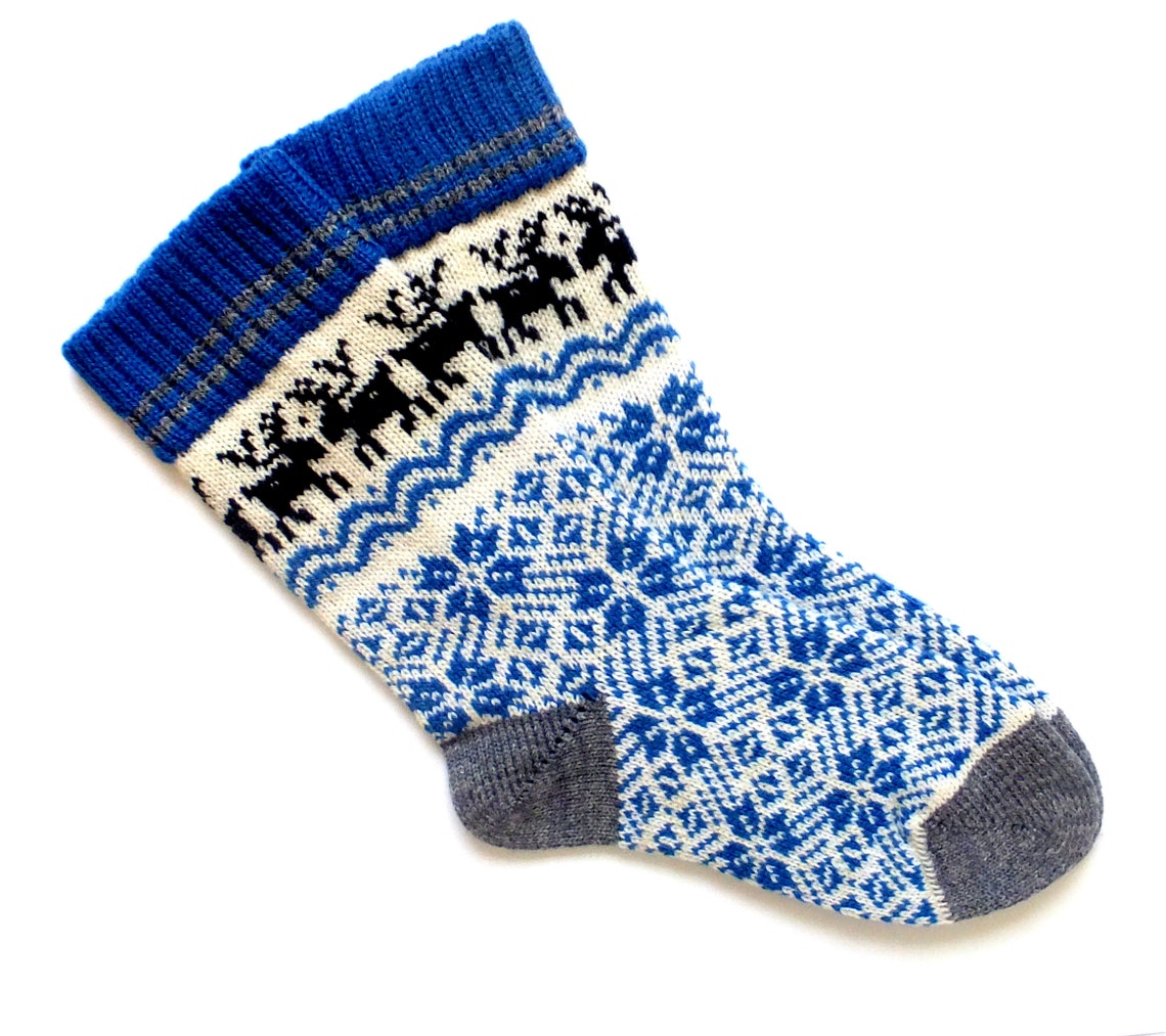 Knit Wool Socks With Patterns Hand Made Wool Socks With | Etsy