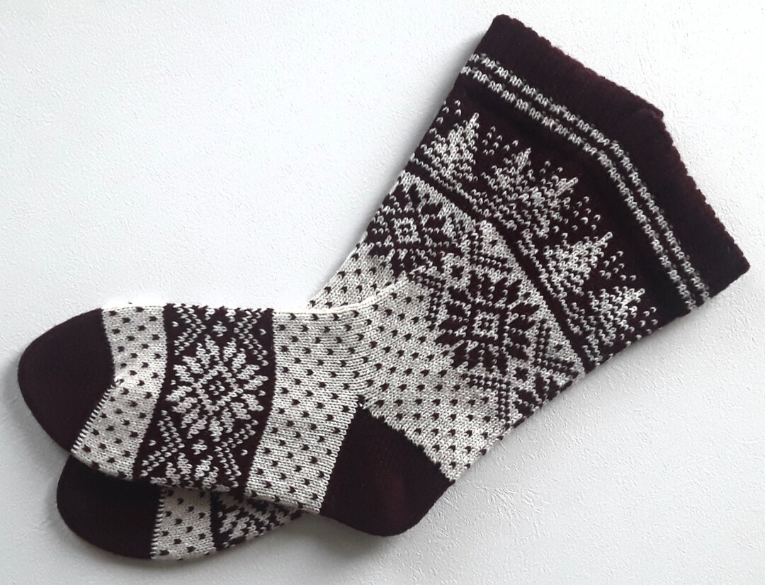 Knit Wool Socks With Patterns Women Wool Socks Hand Made Wool Socks ...