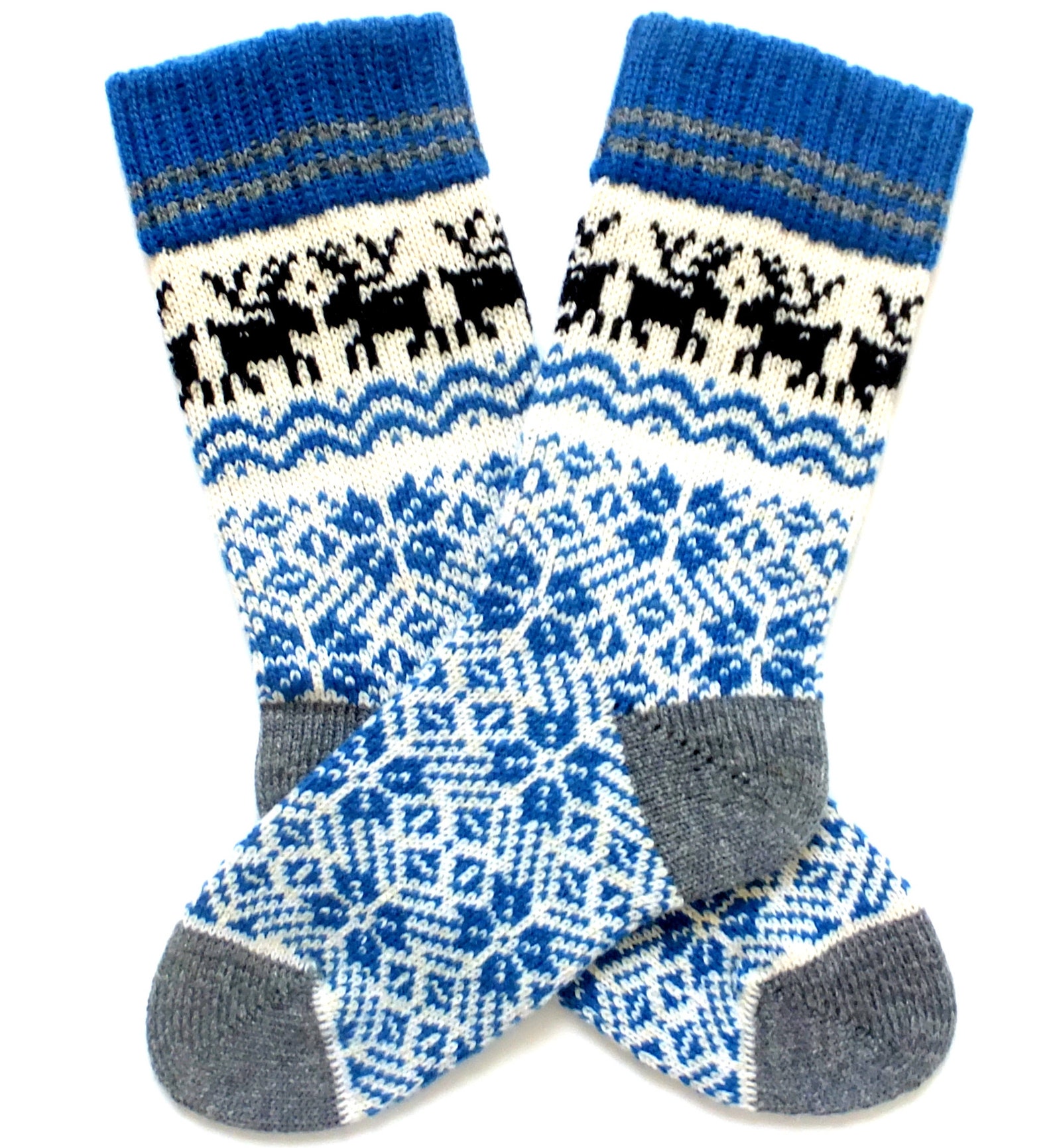 Knit Wool Socks With Patterns Hand Made Wool Socks With | Etsy