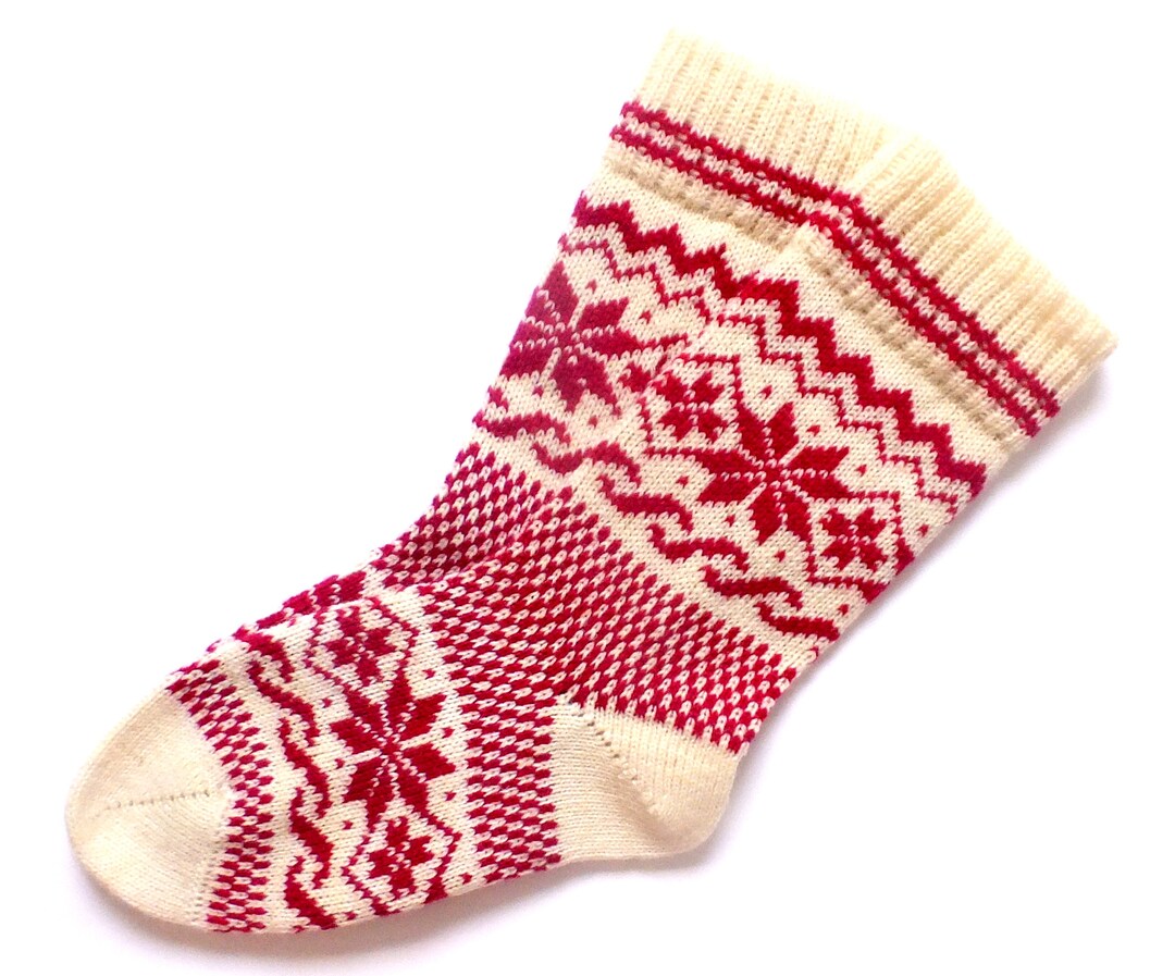 Wool Socks With Patterns Christmas Wool Socks Knit Wool Socks Gift ...