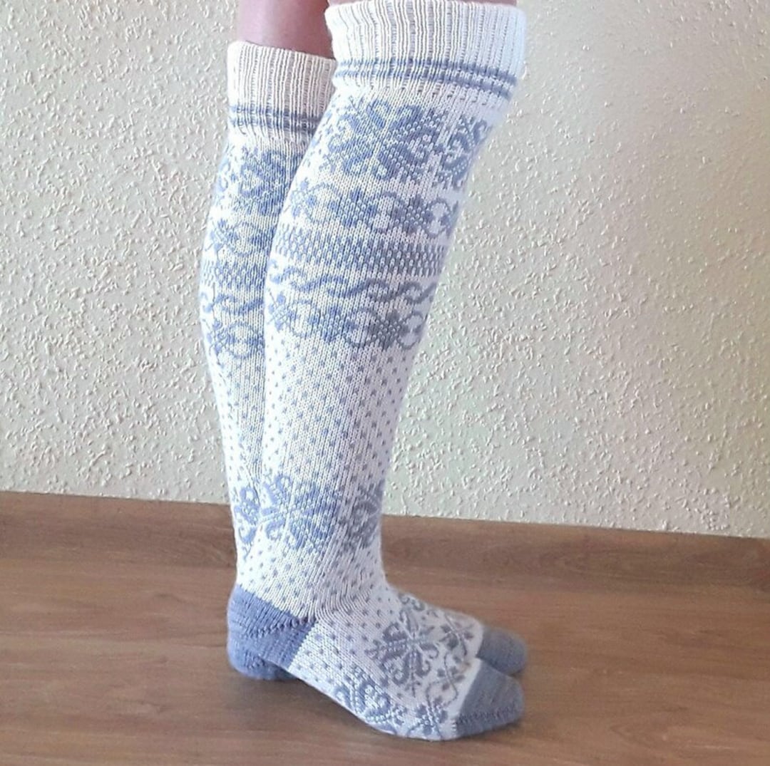 Long Wool Socks With Patterns Women Knit Socks Warm Wool Socks - Etsy