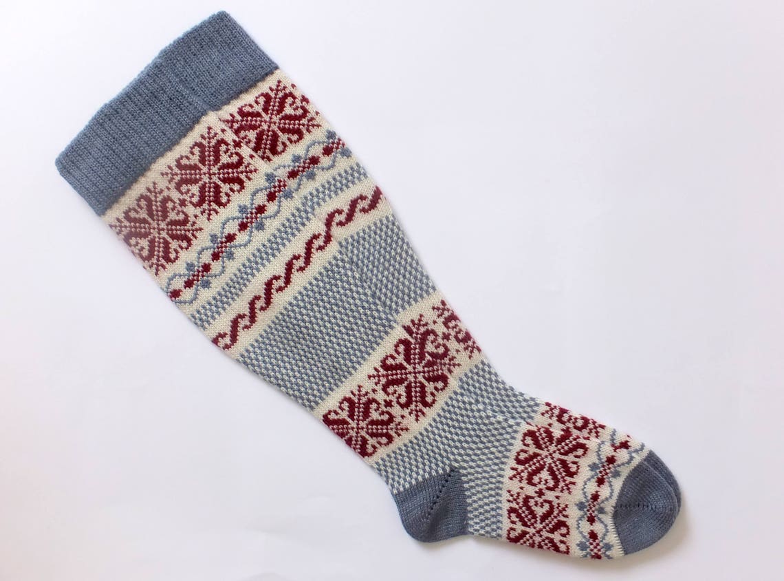 Long Wool Socks With Scandinavian Patterns. Legs Warmer. Women - Etsy