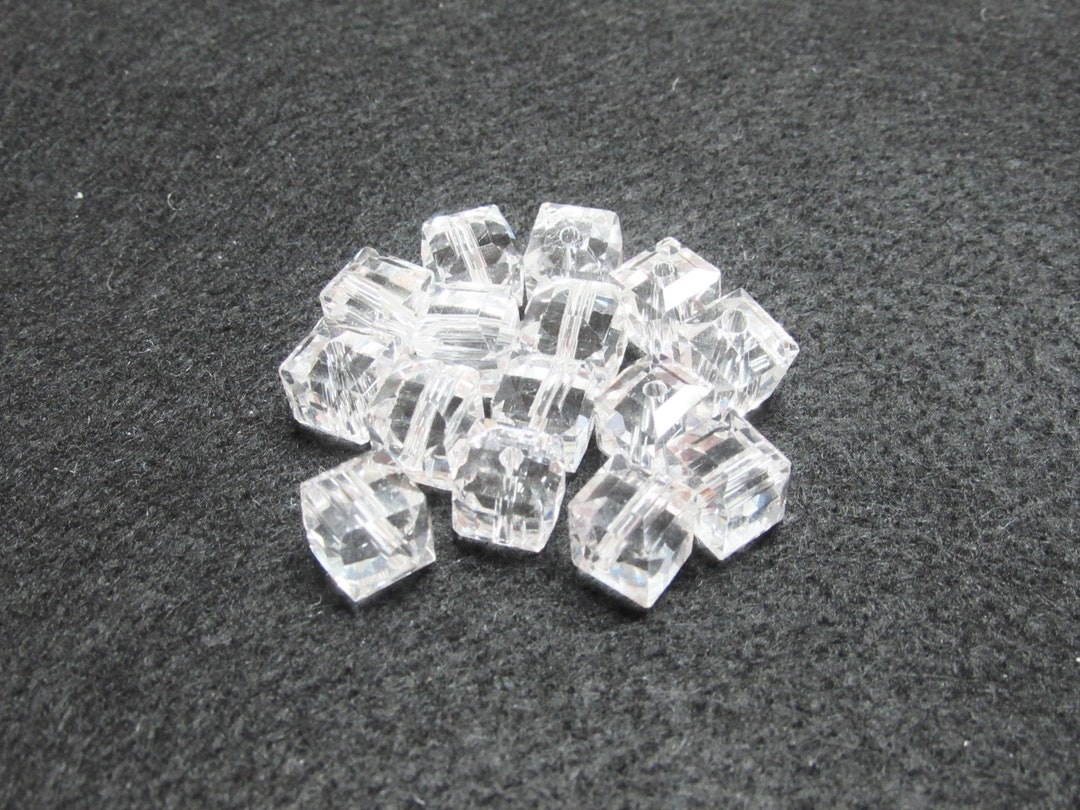Square Crystal Glass Clear Facet Beads 6 Strand Beading - Etsy