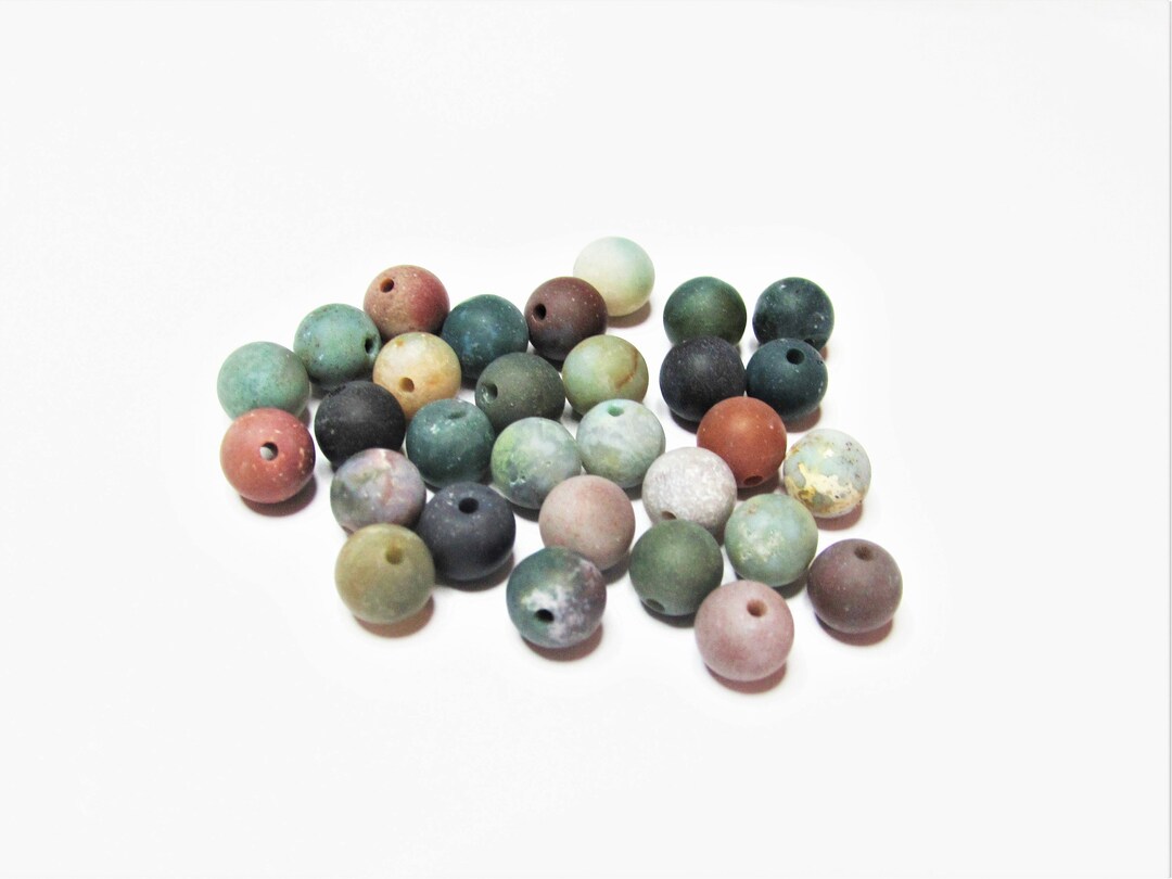 30 Pc 6 Mm, 7-1/2 Strand, Jasper, Fancy Jasper, Mix Color, Matte, Round ...