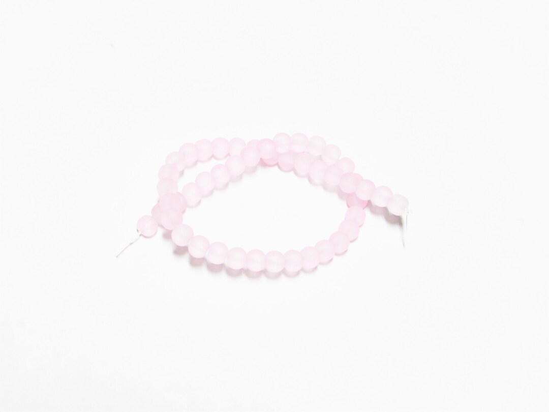 Round Light Pink Recycled Glass Sea Glass Pink Glass Beads - Etsy