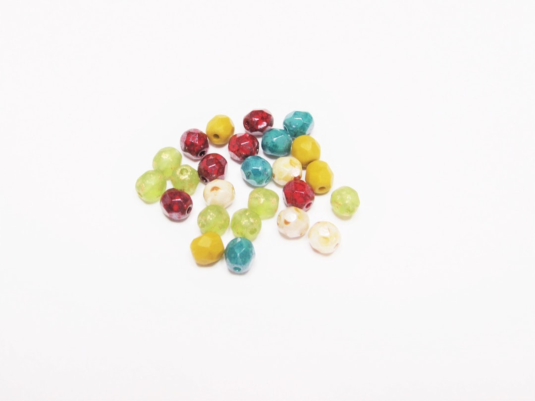 Round Mix Color 4 Strand Czech Glass FP Glass Fire - Etsy