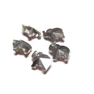 5 Pc - 15 X 12 Mm Elephant Crystal Glass Green Blue Facet Electroplate ...