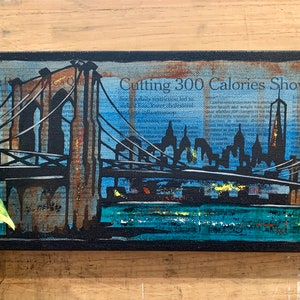 New York City. Skyline. Newspaper on Canvas and | Etsy