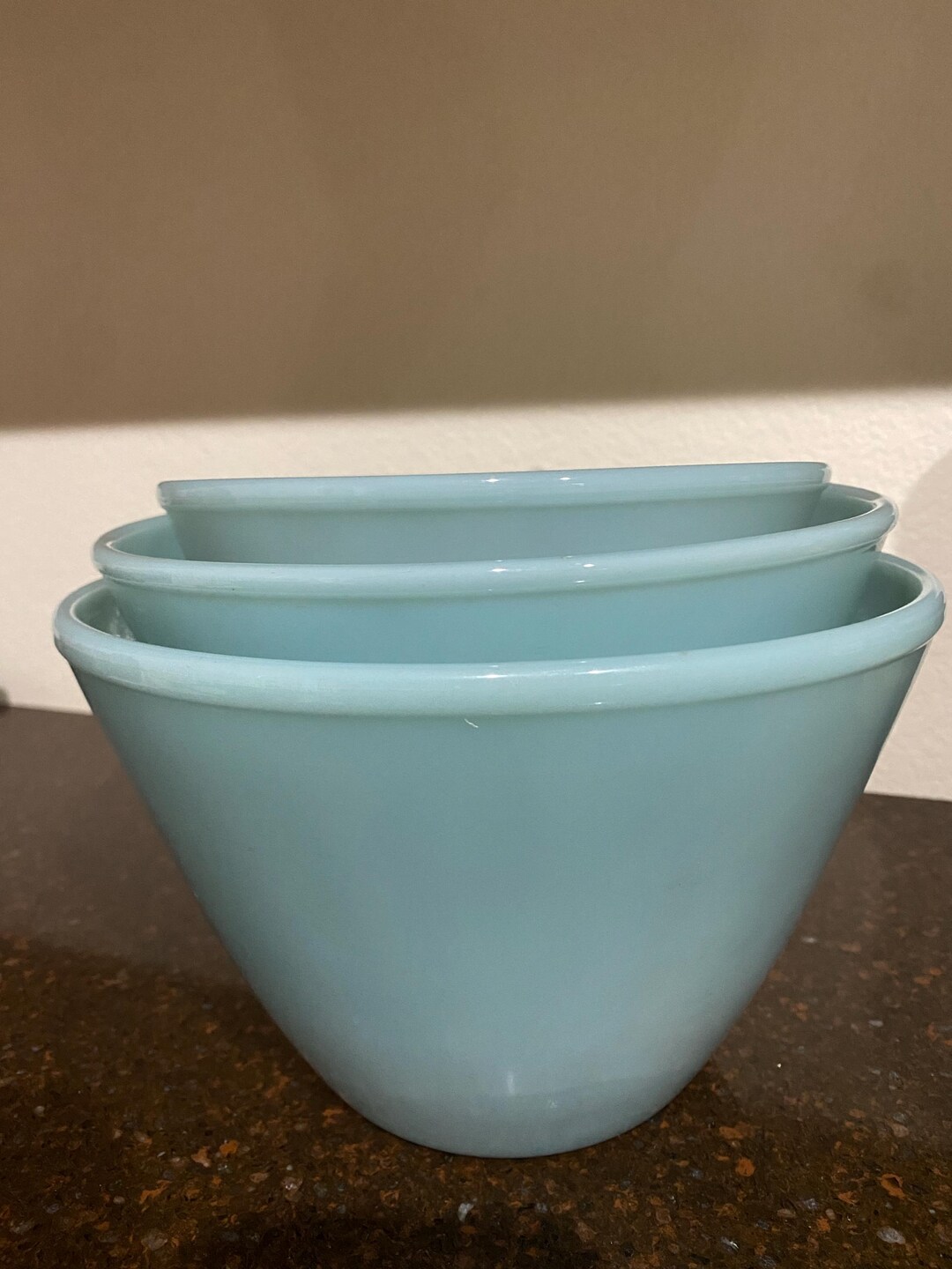 3 Pc Set Fire King Azurite Delphite Splash Proof Mixing Bowl MCM - Etsy