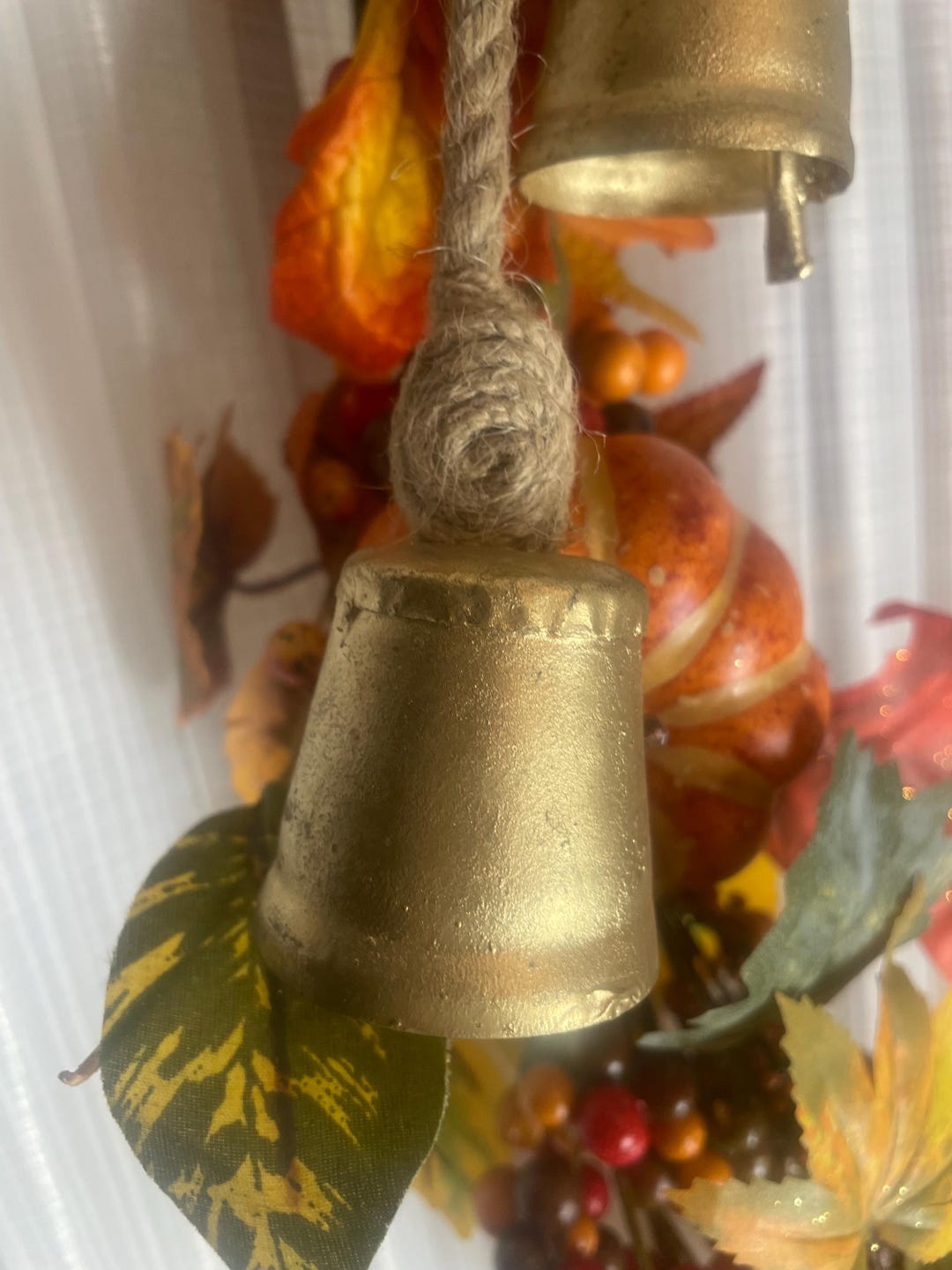 Antique Gold Christmas Bell Cluster - Holiday Garland Decor (set of 2 ...