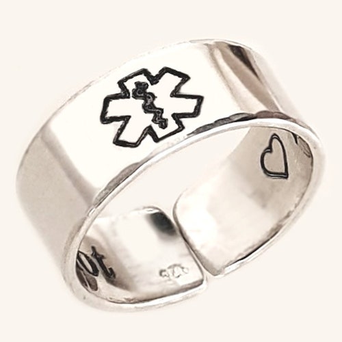 Custom Emergency Medical Ring Personalized Medical Alert EMT - Etsy