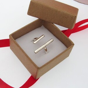 Asymmetrical Bar Ring, Sterling Silver 2 Bars Ring, Double Bar Ring ...