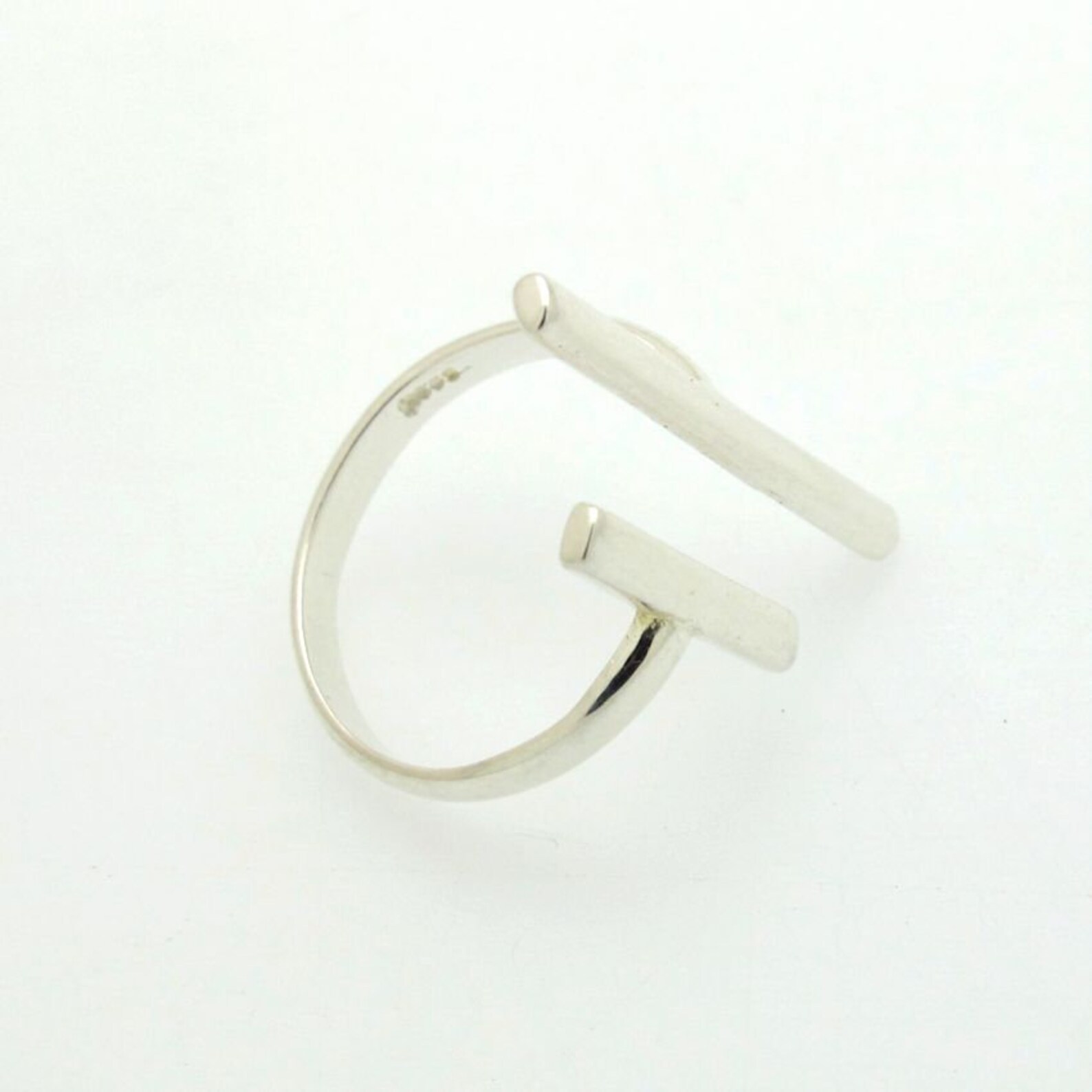 Asymmetrical Bar Ring Sterling Silver 2 Bars Ring Double Bar - Etsy