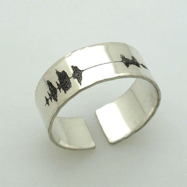 Custom Soundwave Ring Sound Wave Jewelry Engraving Wedding - Etsy UK