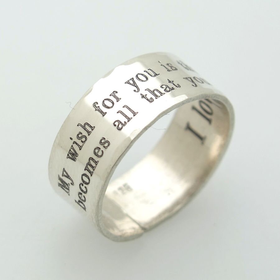 Secret Message Ring Boyfriend Gift Custom Writing Ring Personalized ...