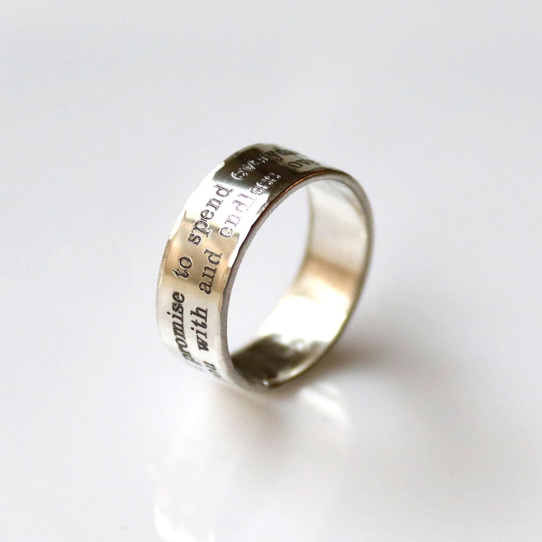 Personalized Sterling Silver Band Ring Custom Commemorative Ring ...