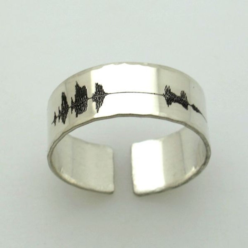 Custom Soundwave Ring Sound Wave Jewelry Engraving Wedding Band Gift ...