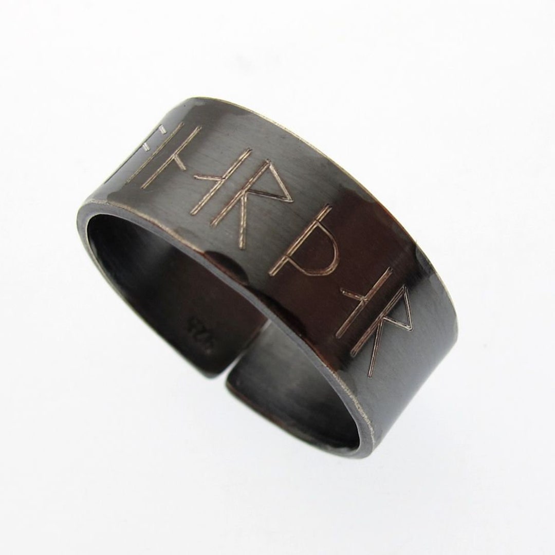 Custom Viking Rune Ring Elder Futhark Runes Ring Personalized Viking ...