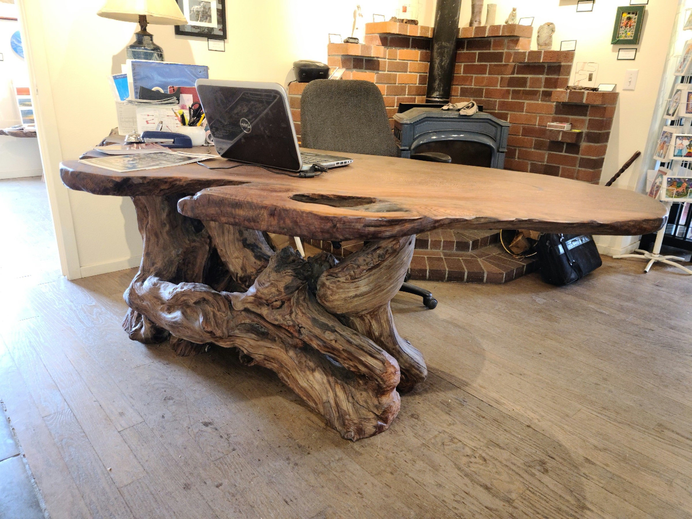 Redwood Burl Driftwood Live Edge Root Base Desk Dining Table - Etsy Canada