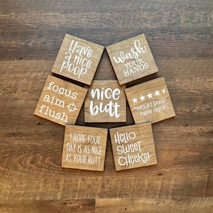 B1G1 Free Mini Bathroom Signs Funny Bathroom Signs Mini Sign Wood Sign ...