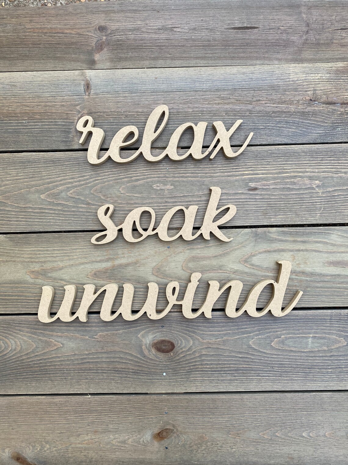 Relax Soak Unwind Wall Decor Wall Sign Bathroom Sign Bathtub | Etsy