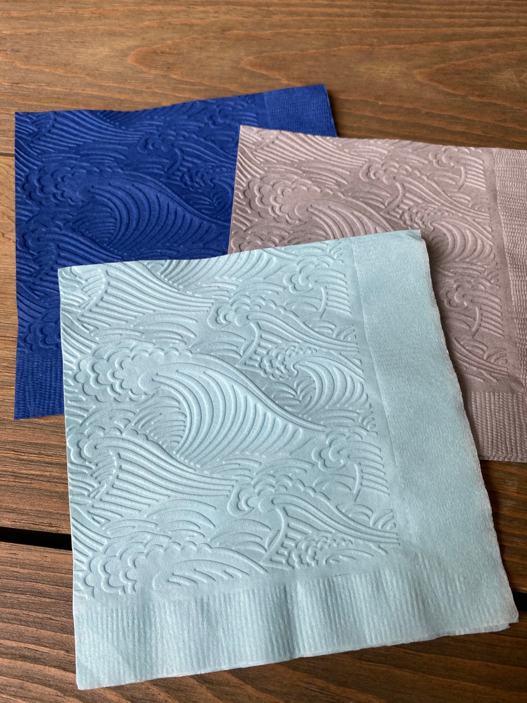 Waves Napkins Wave Embossed Napkins Beverage Drink Cake Baby Shower ...