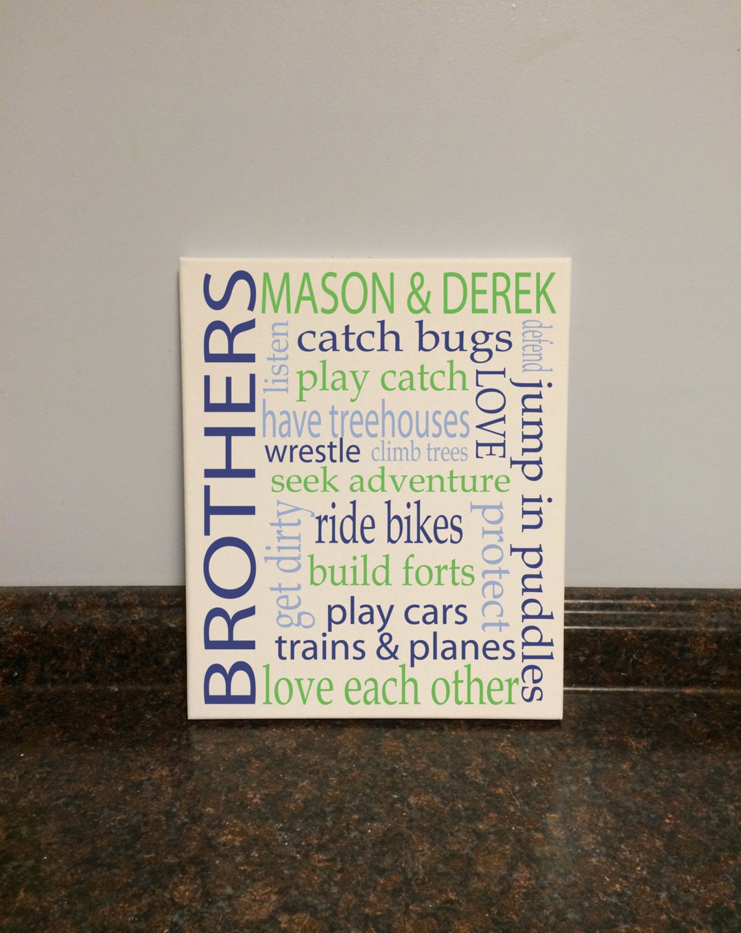 Brothers Subway Art Brothers Nursery Wall Decor Brother - Etsy
