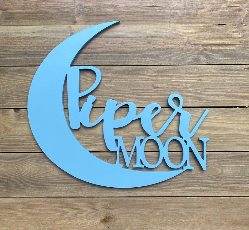 Moon Wall Decor Moon Name Wall Decor Personalized Sign Nursery | Etsy