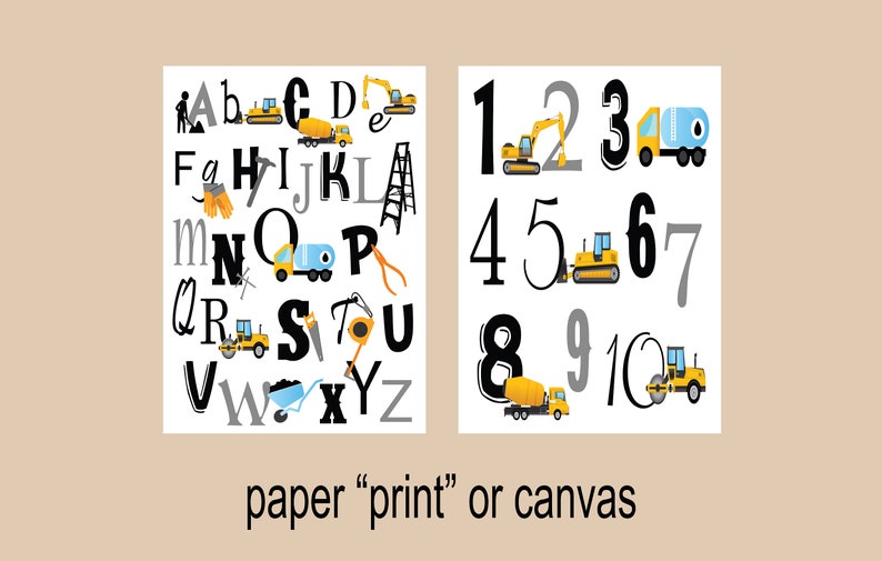Abc Construction Construction Room Wall Decor Construction - Etsy