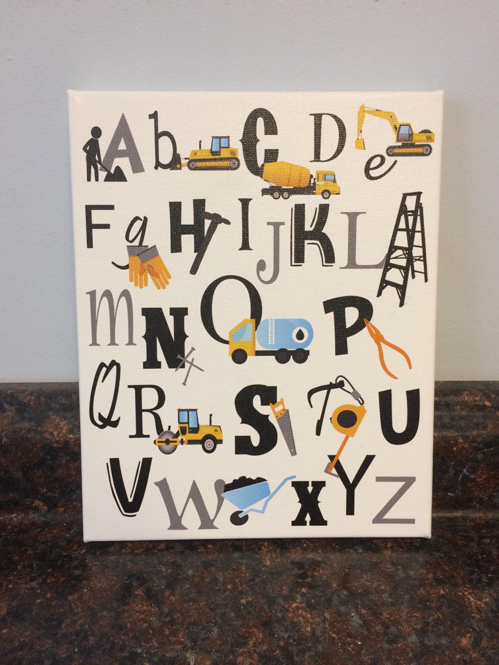 Abc Construction Construction Room Wall Decor Construction - Etsy