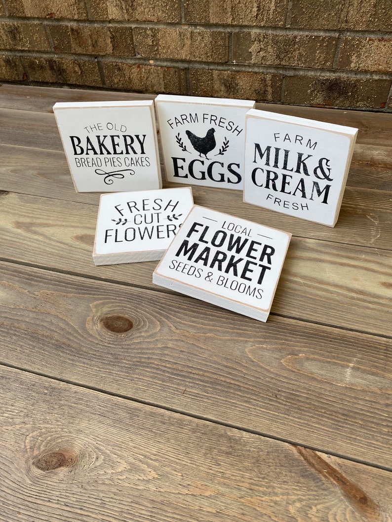 B1G1 Free Mini Farmhouse Decor Fresh Cut Flowers Small Signs | Etsy