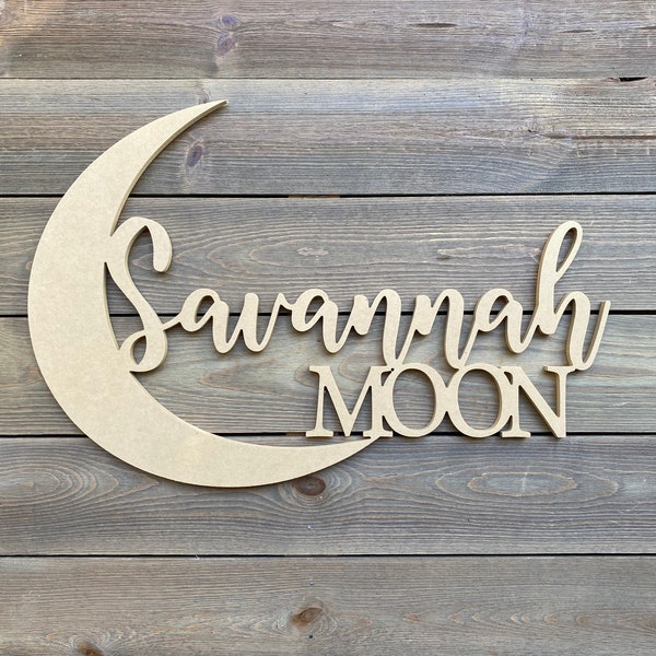 Moon Name Sign - Etsy
