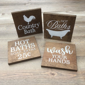 B1G1 Free Mini Signs Shelf Sitter Decoration Bathroom Decor Wood Sign ...